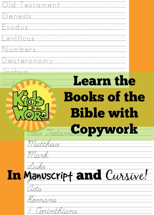 Learn the Books of the Bible with Copywork