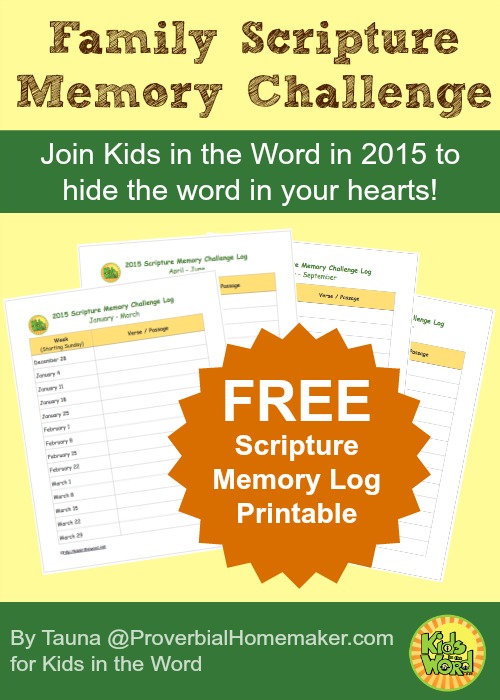 Family Scripture Memory Challenge (Printable Scripture Log)