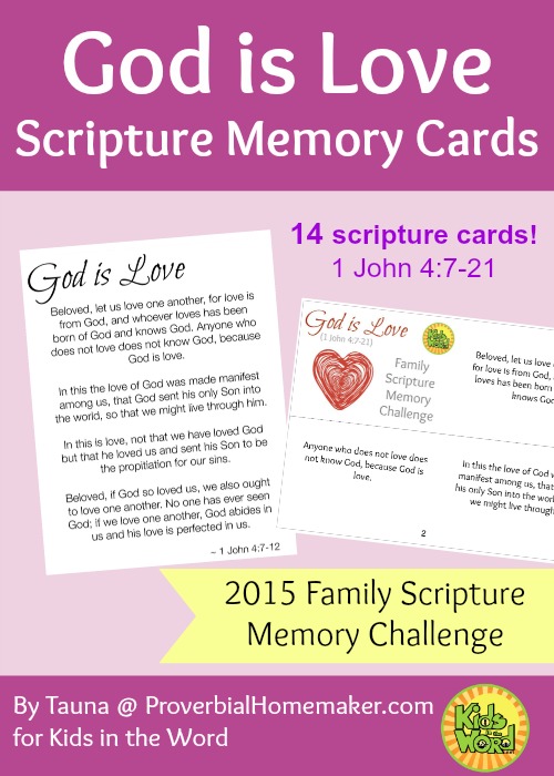 God is Love Scripture Memory Cards (1 John 4:7-21)